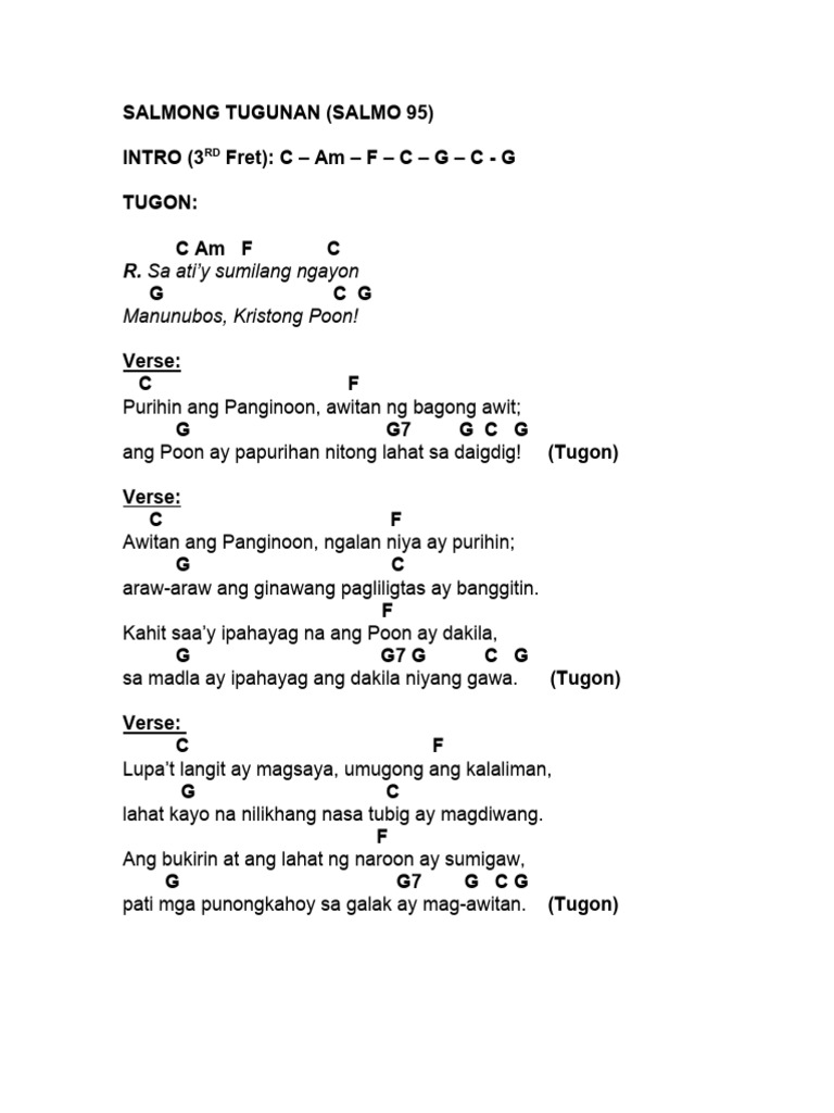 Salmong Tugunan - Awit 95 | PDF