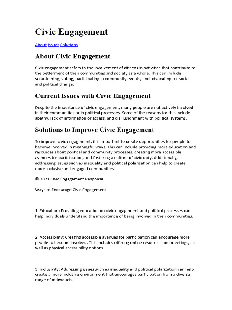 Civic Engagement | PDF | Civic Engagement | Human Communication