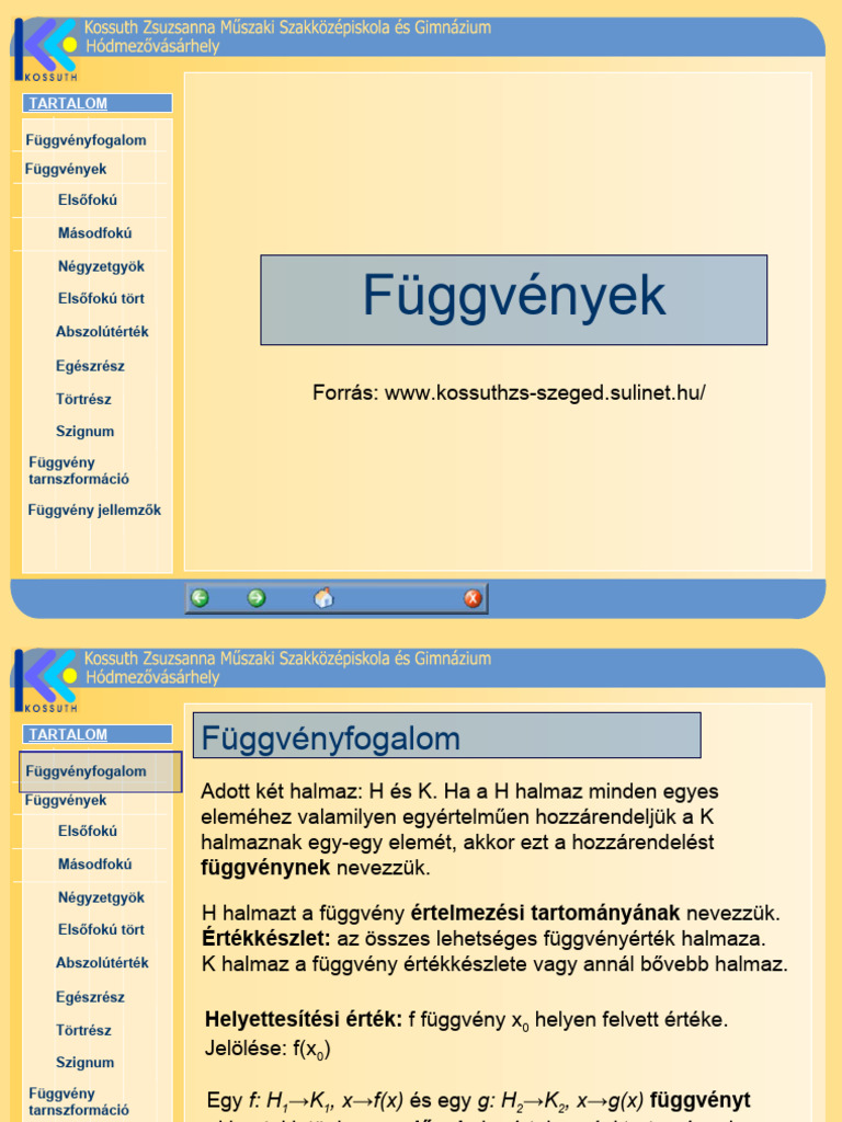 Fuggvenyek of | PDF