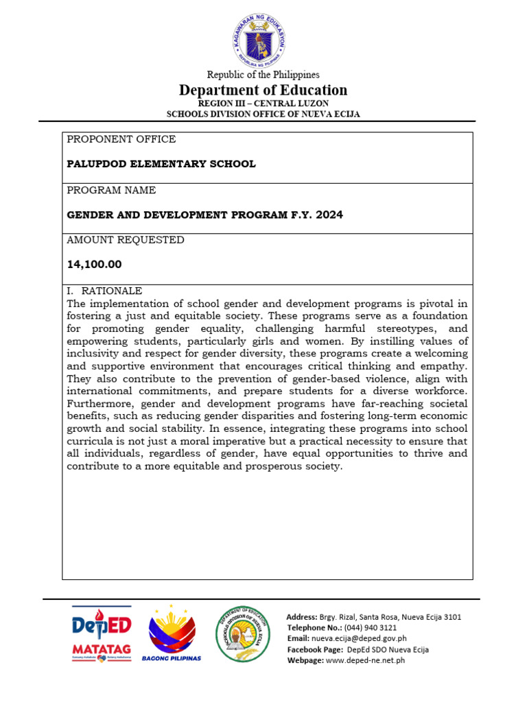 GAD Comfort Room Improvement Proposal | PDF | Gender And Development ...