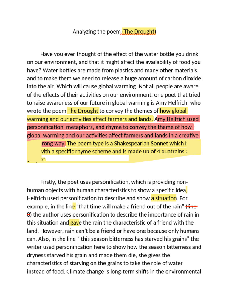 Sample 2 - Poetry Analysis | PDF | Poetry | Rhyme