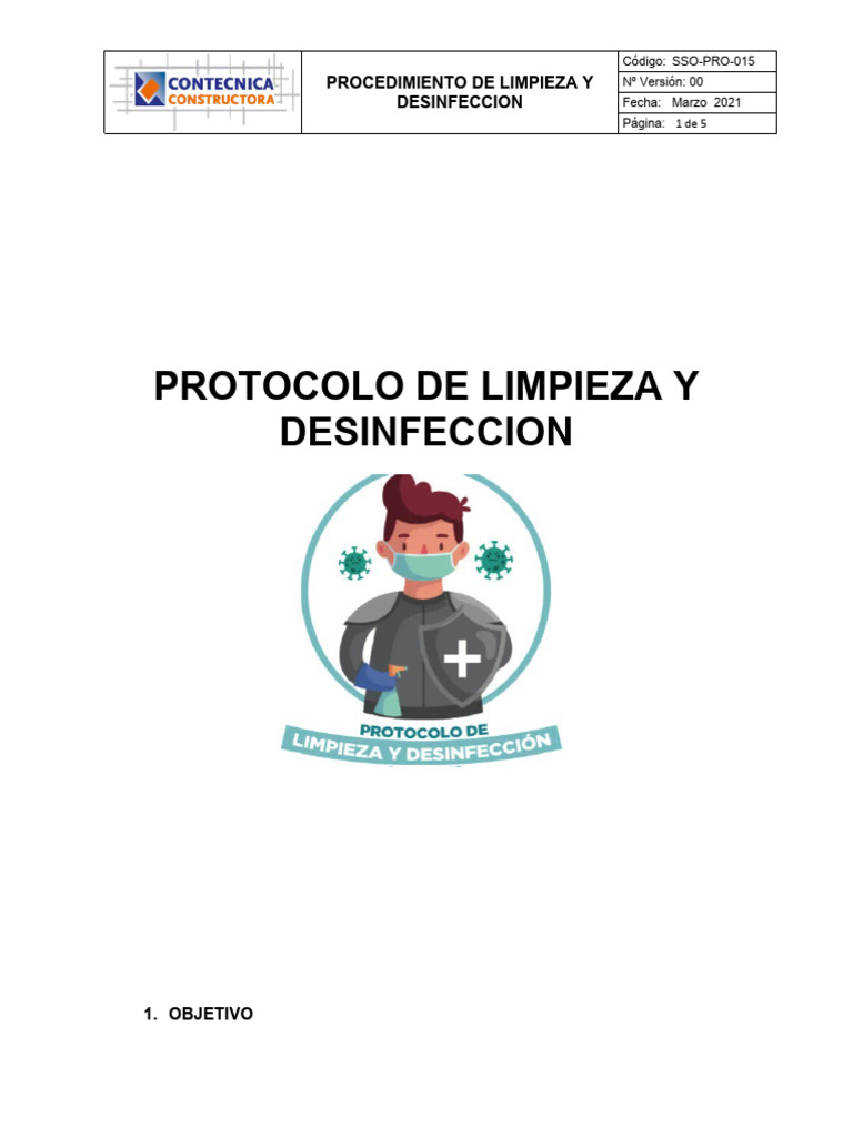 SSO-PRO-015 Procedimiento de Limpieza y Desinfeccion | PDF | Agua | Residuos