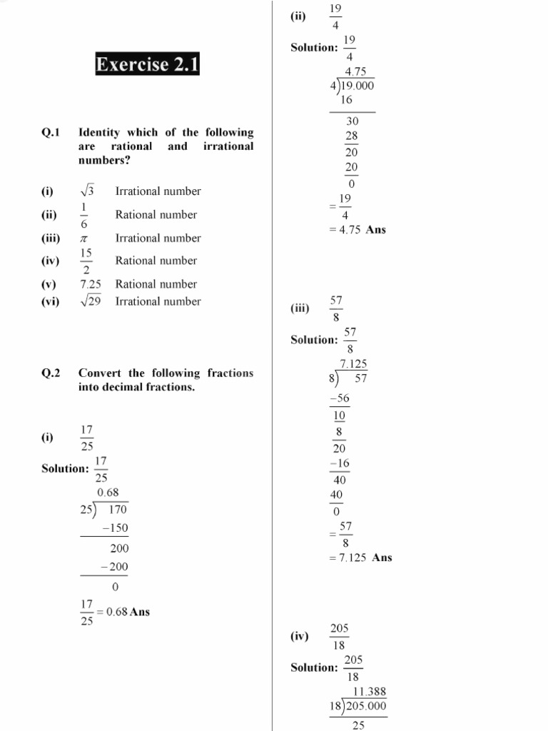 9th Math Notes CH 2 Ex 2.1 | PDF