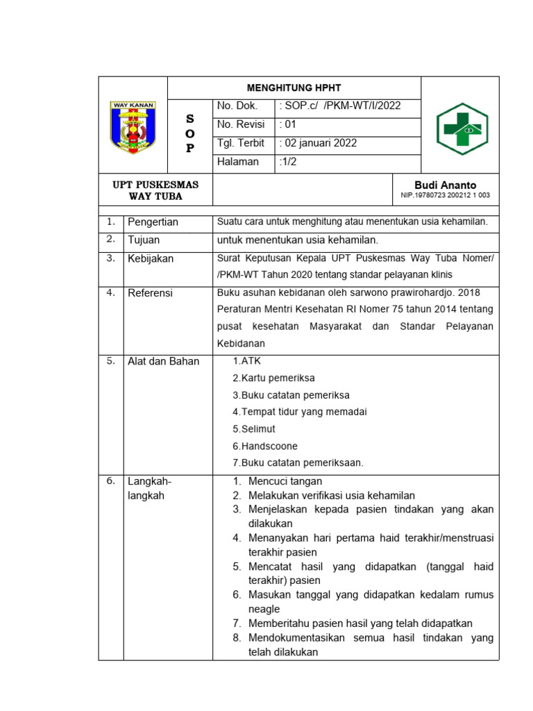 Panduan Menghitung HPHT Kehamilan | PDF