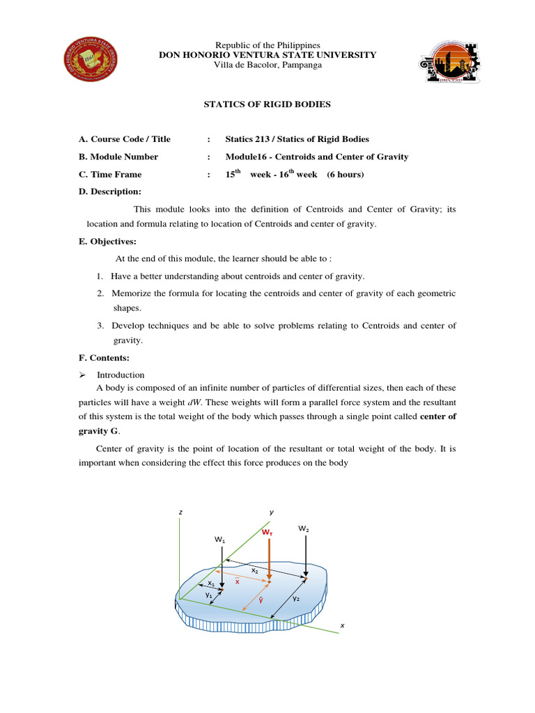 Statics Module 16 | PDF | Center Of Mass | Area