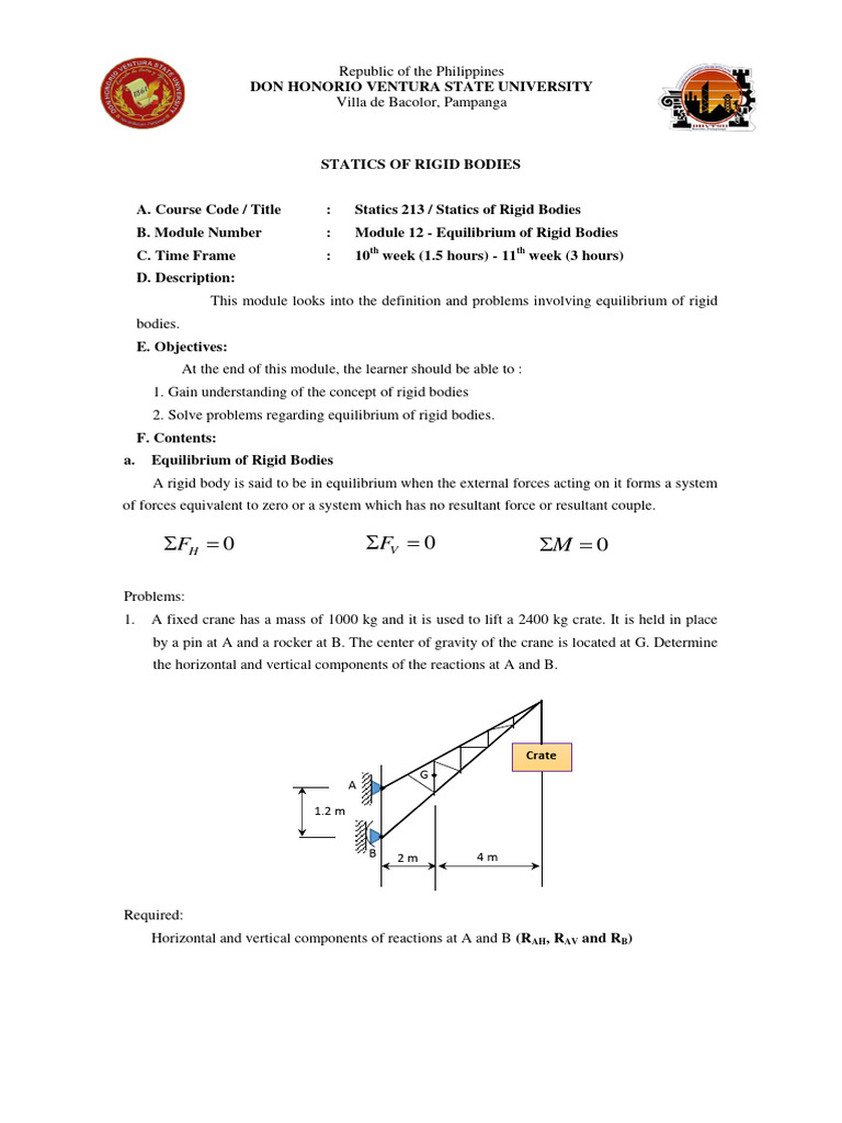 Statics Module 12 | PDF | Force | Chemical Equilibrium