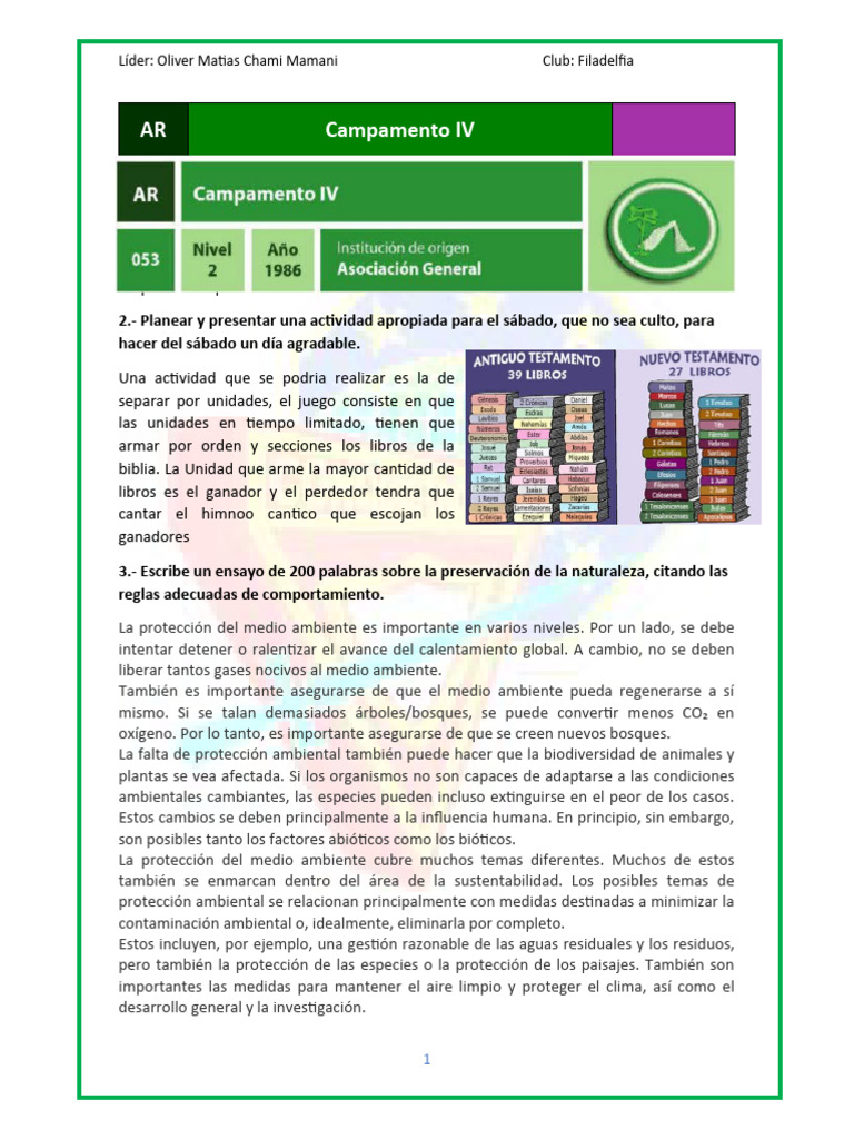 Especialidad de Campamento IV | PDF | Agua | Entorno natural