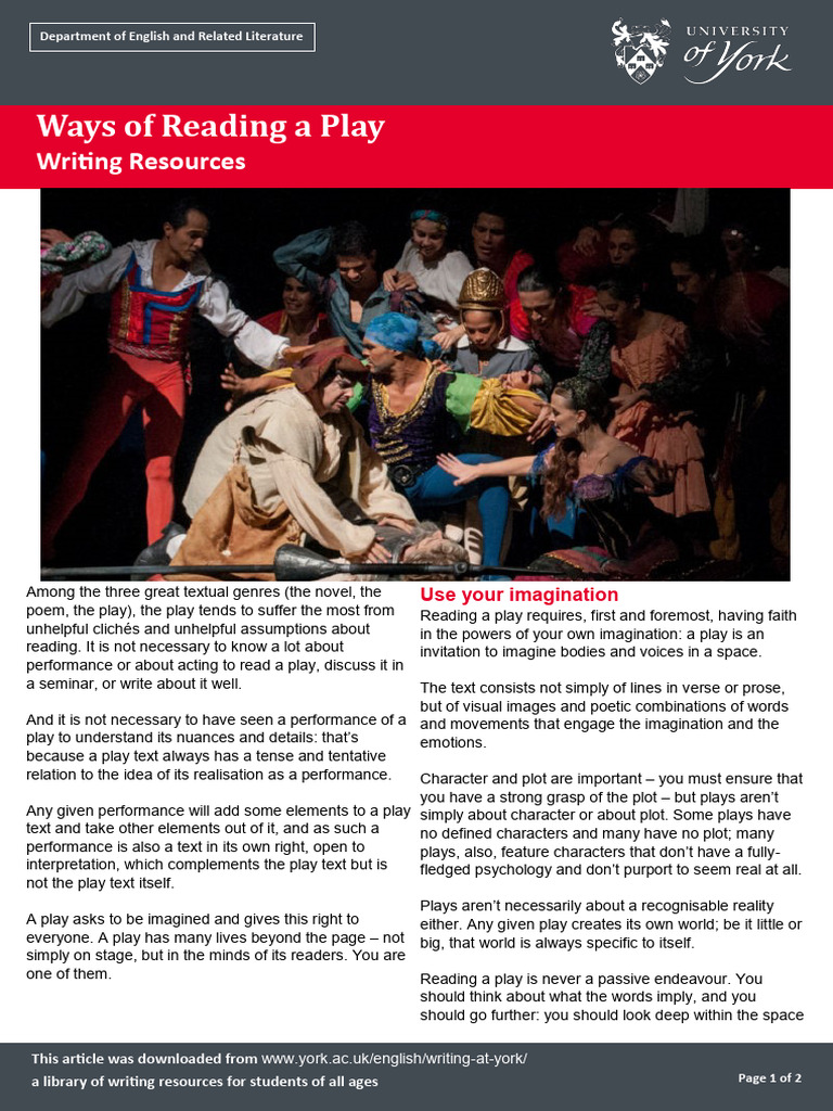 Ways of Reading A Play | PDF | Gesture | Poetry