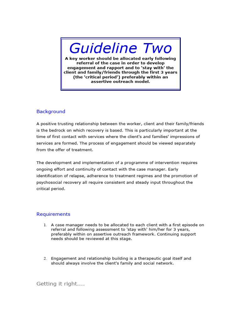 Iris Guideline 2 | PDF | Psychiatry | Mental Health