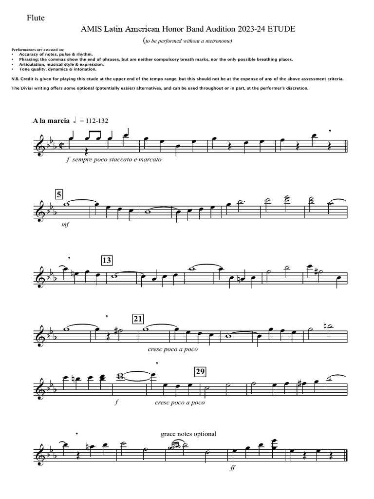 Flute Etude Lat America | PDF | Rhythm | Musical Forms