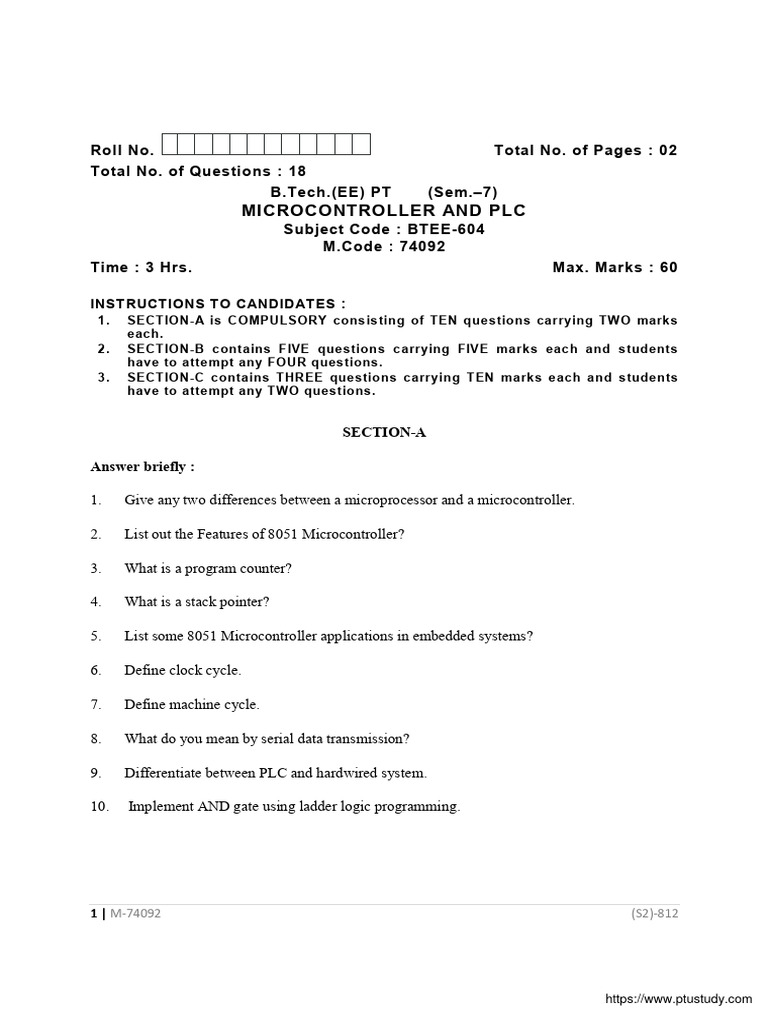 microcontroller-and-plc | PDF | Microcontroller | Programmable Logic Controller