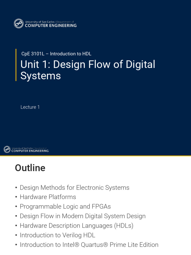 Unit 1-Design Flow of Digital Systems v1 | PDF | Hardware Description Language | Field ...