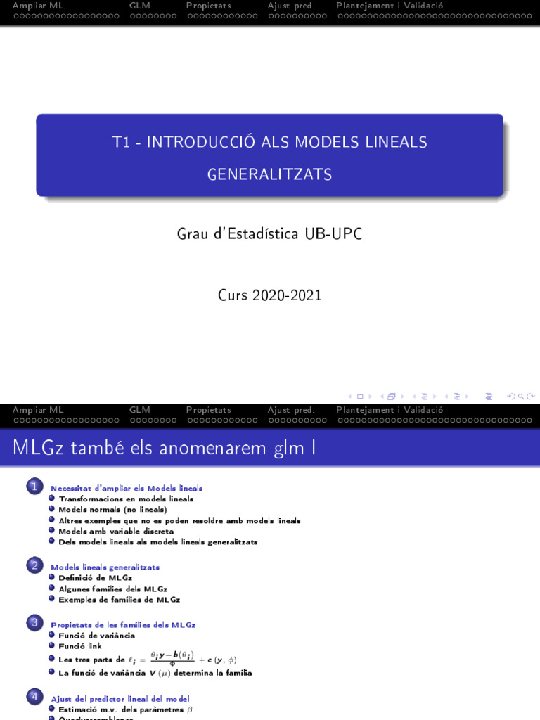 Tema 1 Introducció als MLG | PDF