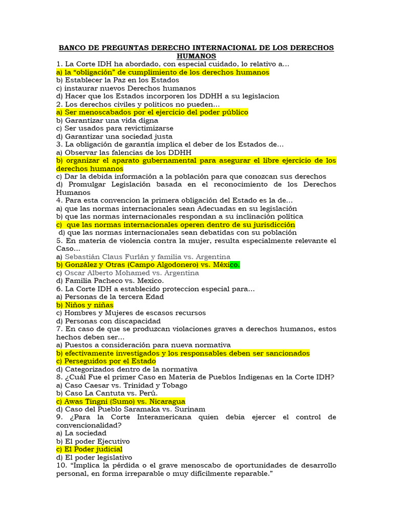Banco de Preguntas Humanos | PDF | Convenio europeo de derechos humanos | Privacidad