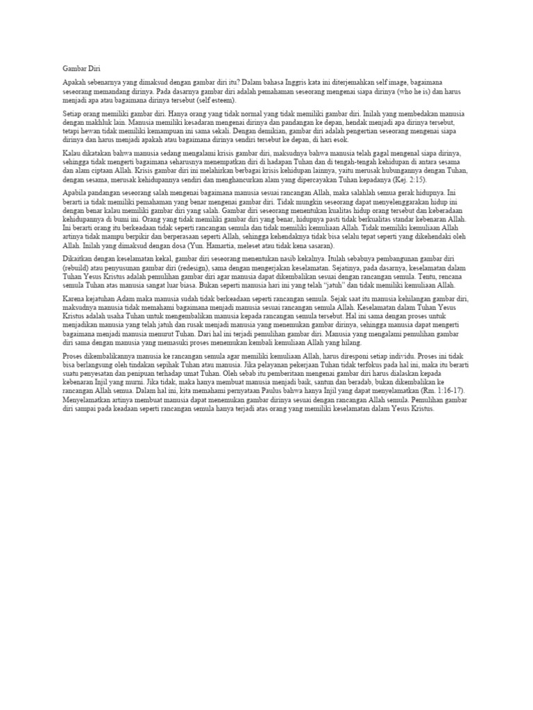 Gambar Diri | PDF | Filsafat | Pengembangan Diri