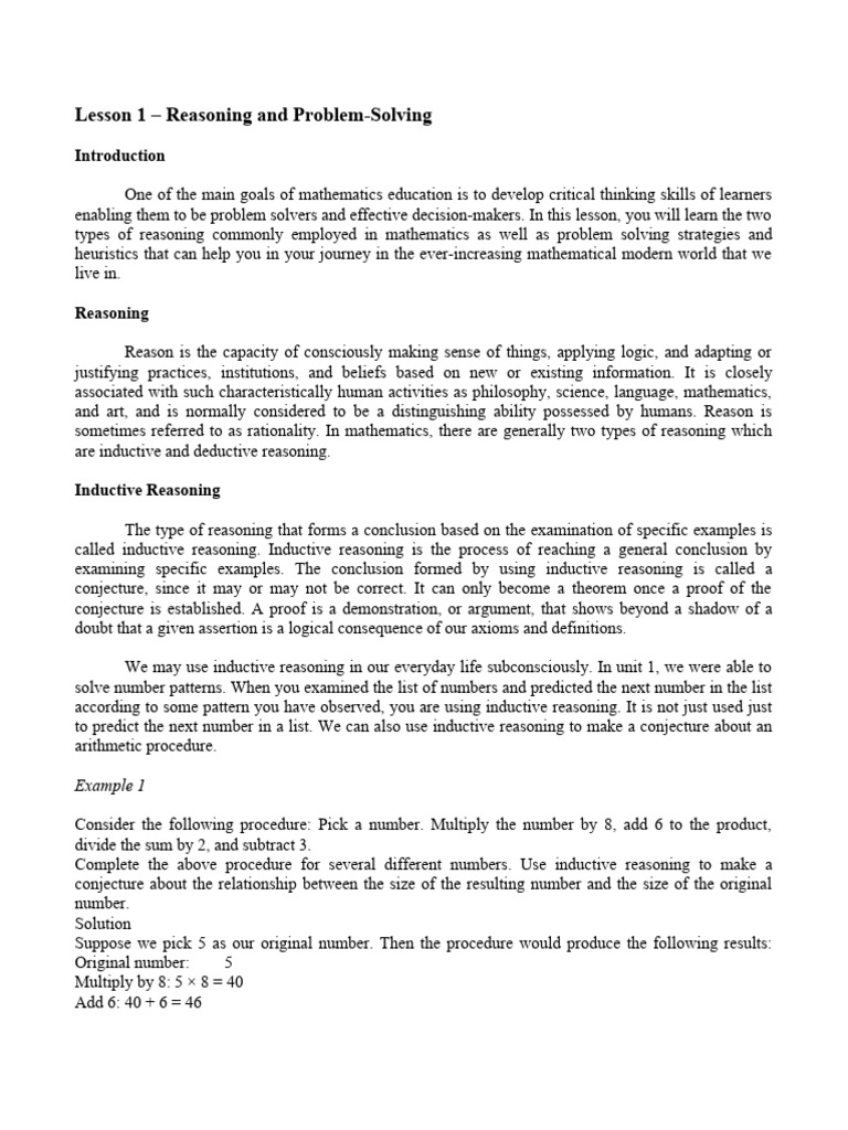 GEC 6 - Midterm Lesson 1 | PDF | Reason | Inductive Reasoning