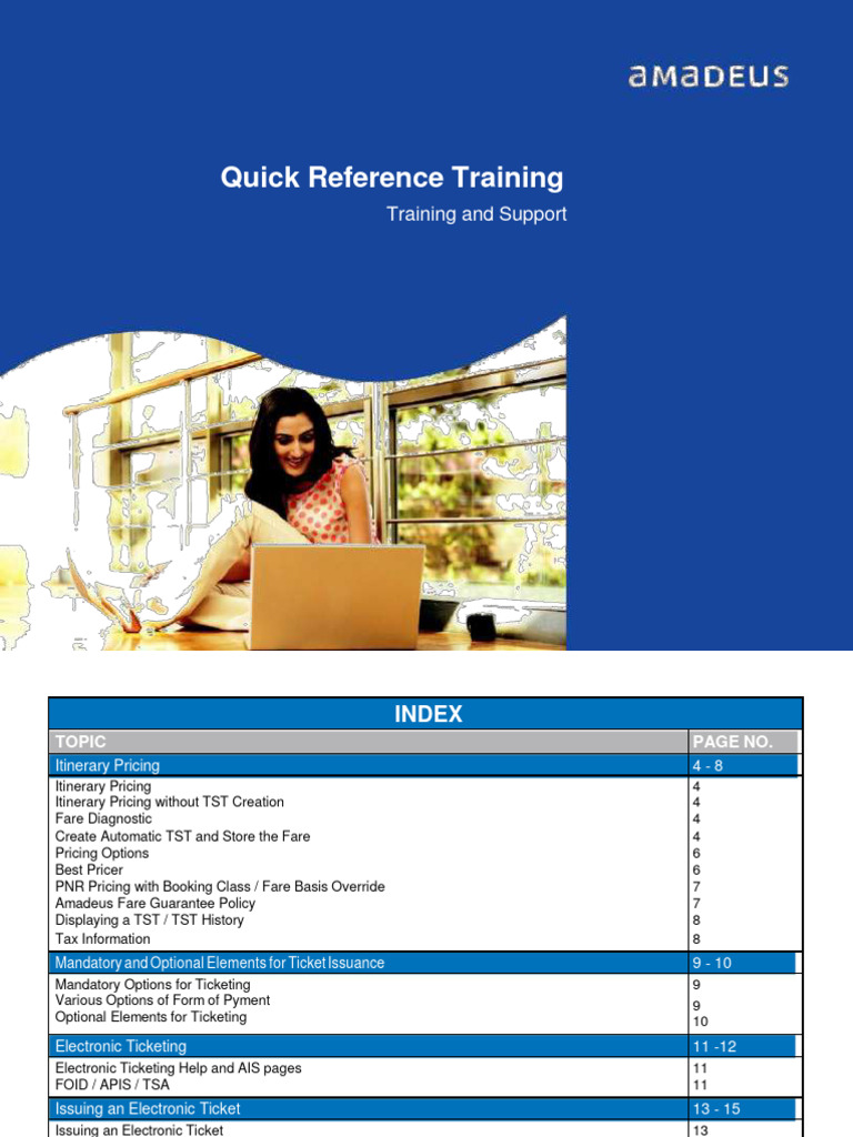 QUICK GUIDE Amadeus Ticketing Entries | PDF | Credit Card | Fare