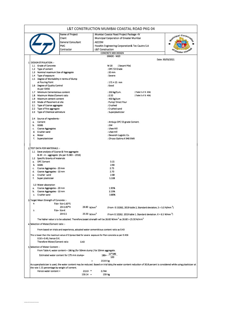 M20 Pile | PDF | Concrete | Construction Aggregate