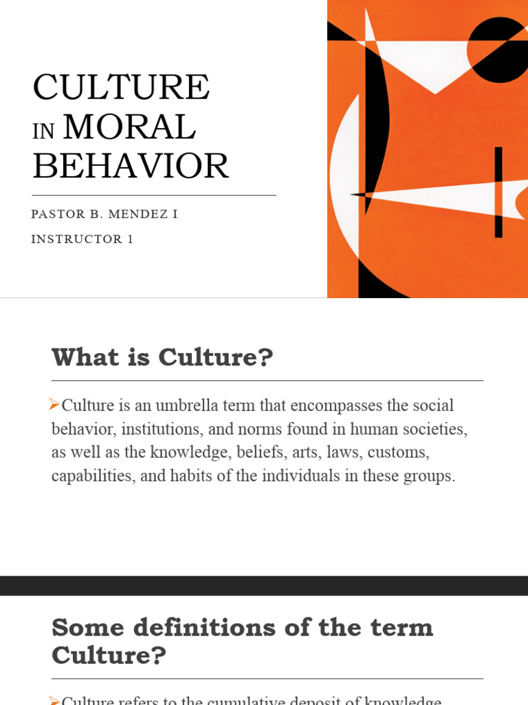 Culture in Moral Behavior | PDF | Morality | Knowledge