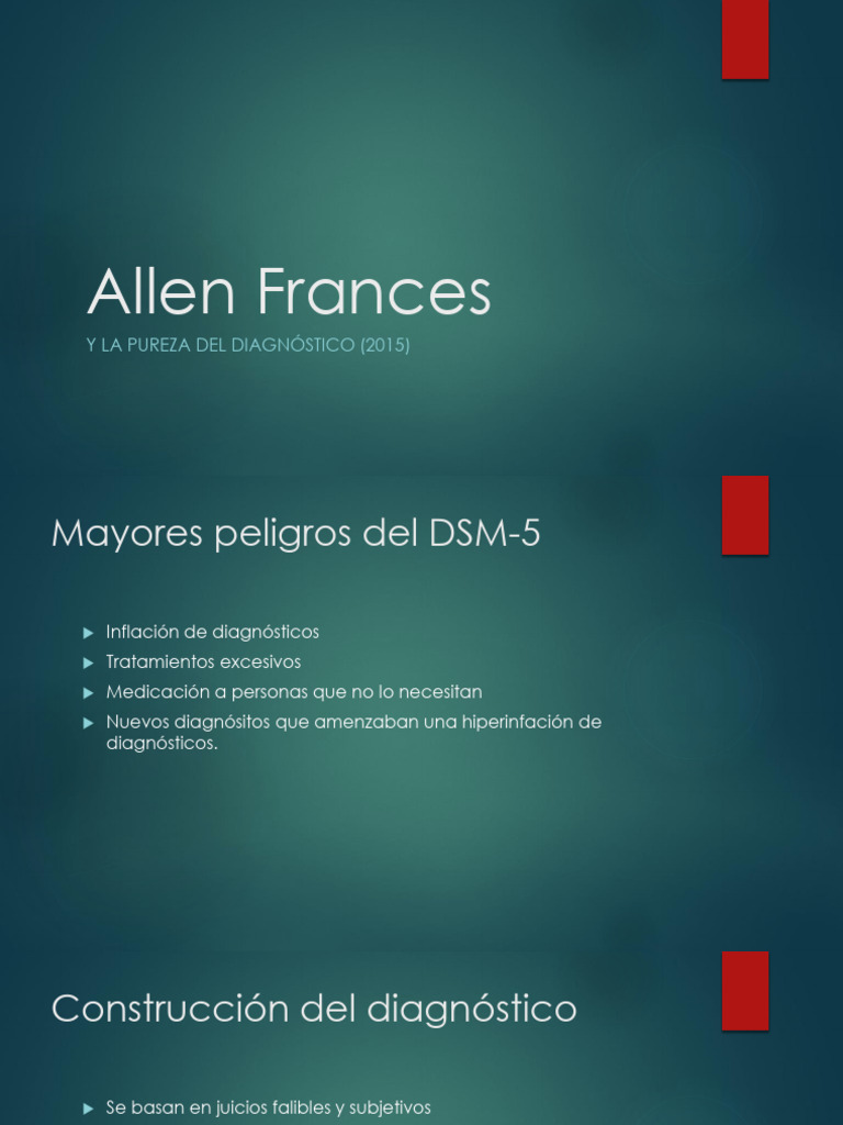 Allen Frances ENTREVISTA | Descargar gratis PDF | Manual Diagnóstico y ...