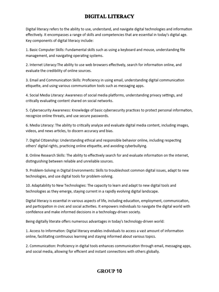 Digital literac-WPS Office | PDF | Educational Technology | Literacy