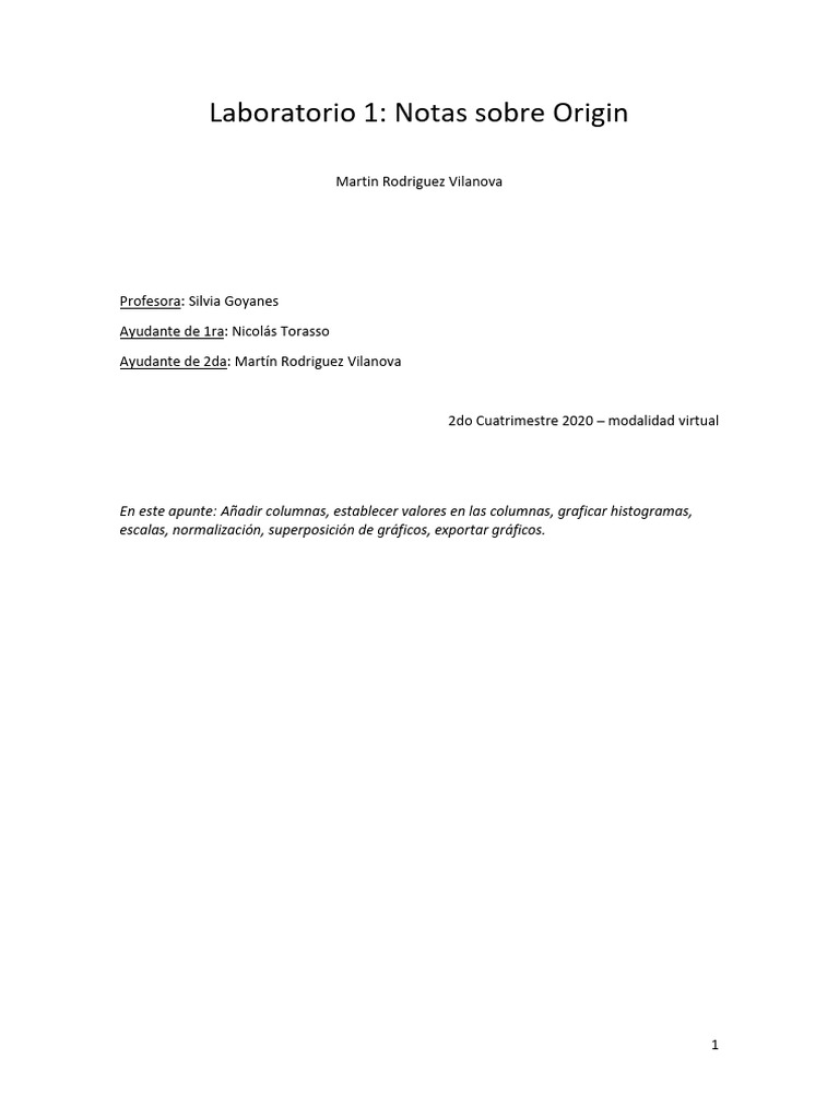 Tutorial Origin | PDF | Histograma | Ventana (informática)