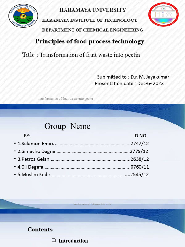 Food Processing | PDF | Waste | Chemistry