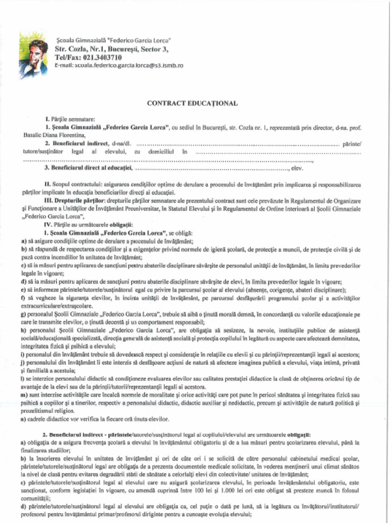 Contract Educational - 2023 - 2024 | PDF