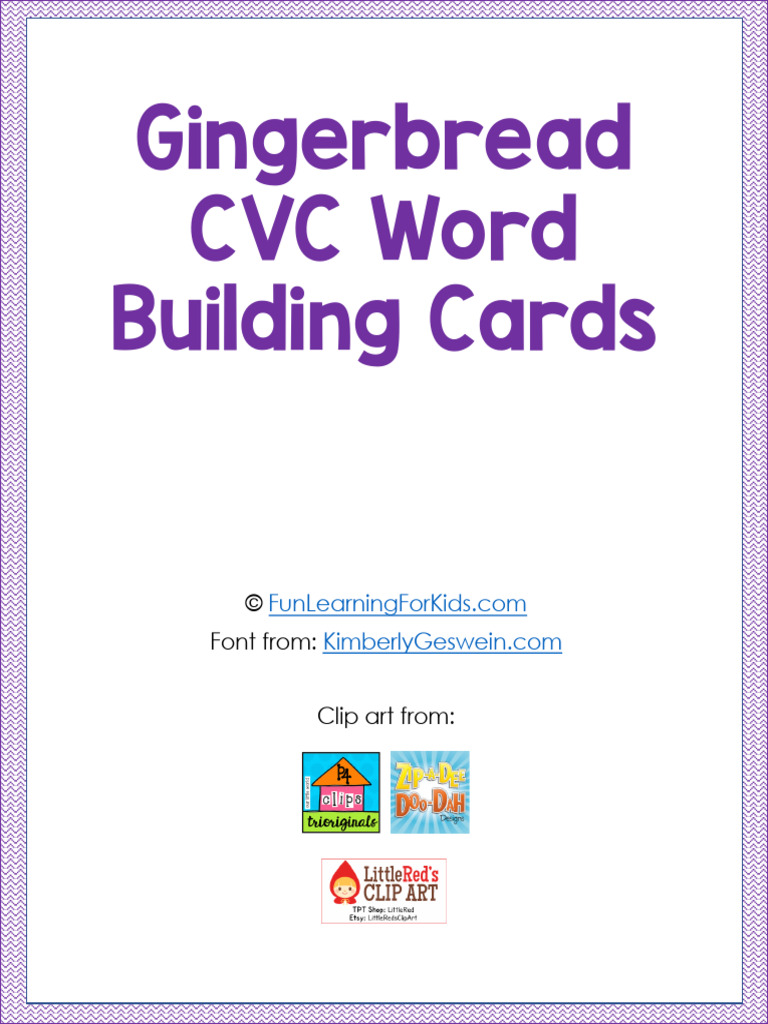 Gingerbread CVC Word Building Cards | PDF | Software | Web 2.0