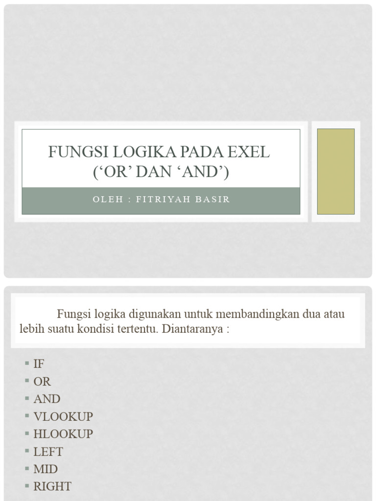 Fungsi Logika Pada Exel | PDF