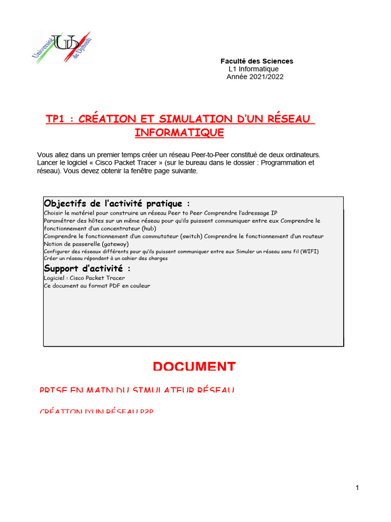 TP 1 | PDF | Protocoles Internet | Matériel informatique