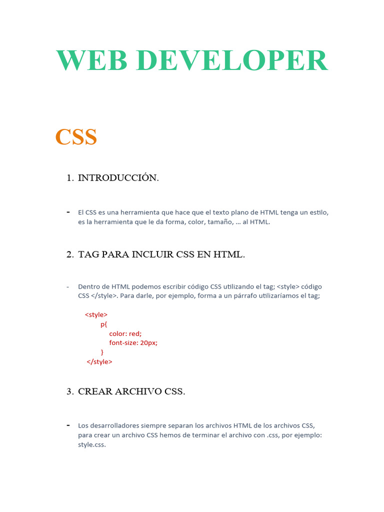 Web Developer CSS | PDF | HTML | Estándares del consorcio World Wide Web