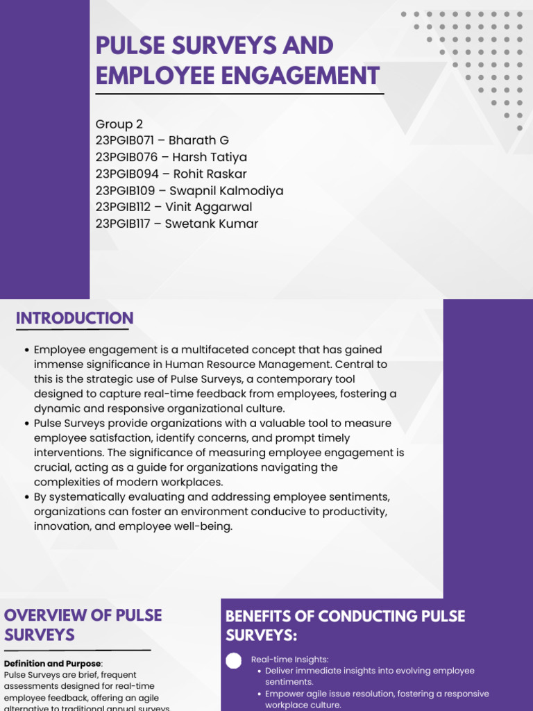 Pulse Surveys for Employee Engagement | PDF | Leadership | Employment