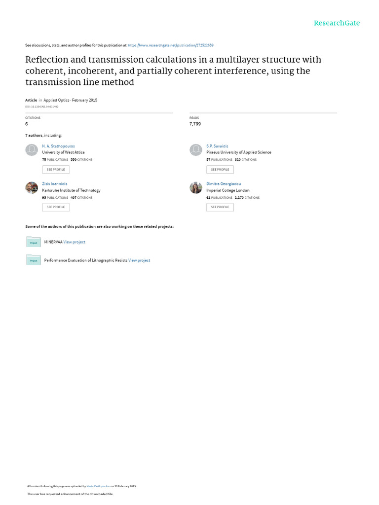 AO Paper | PDF | Refractive Index | Reflection (Physics)
