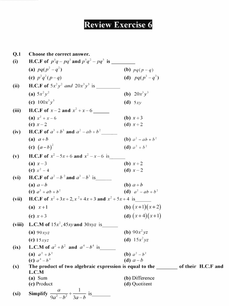9th Math Chapter 6 Review | PDF