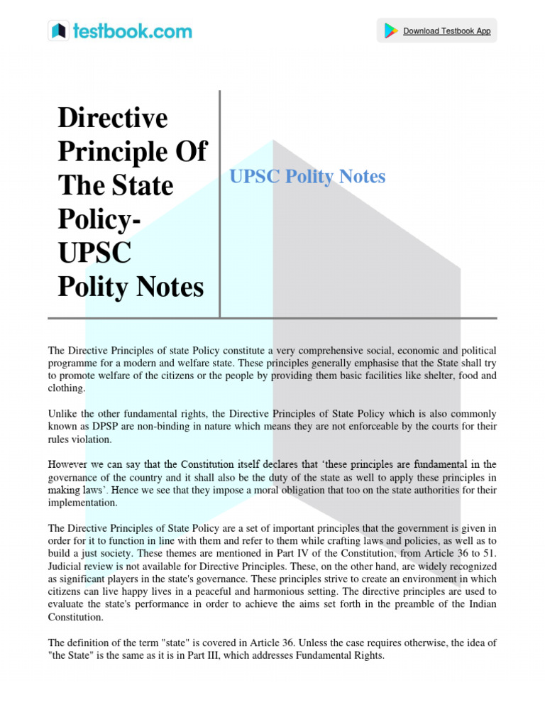 Directive Principle of The State Policy Upsc Polity Notes E3bfa6fb ...