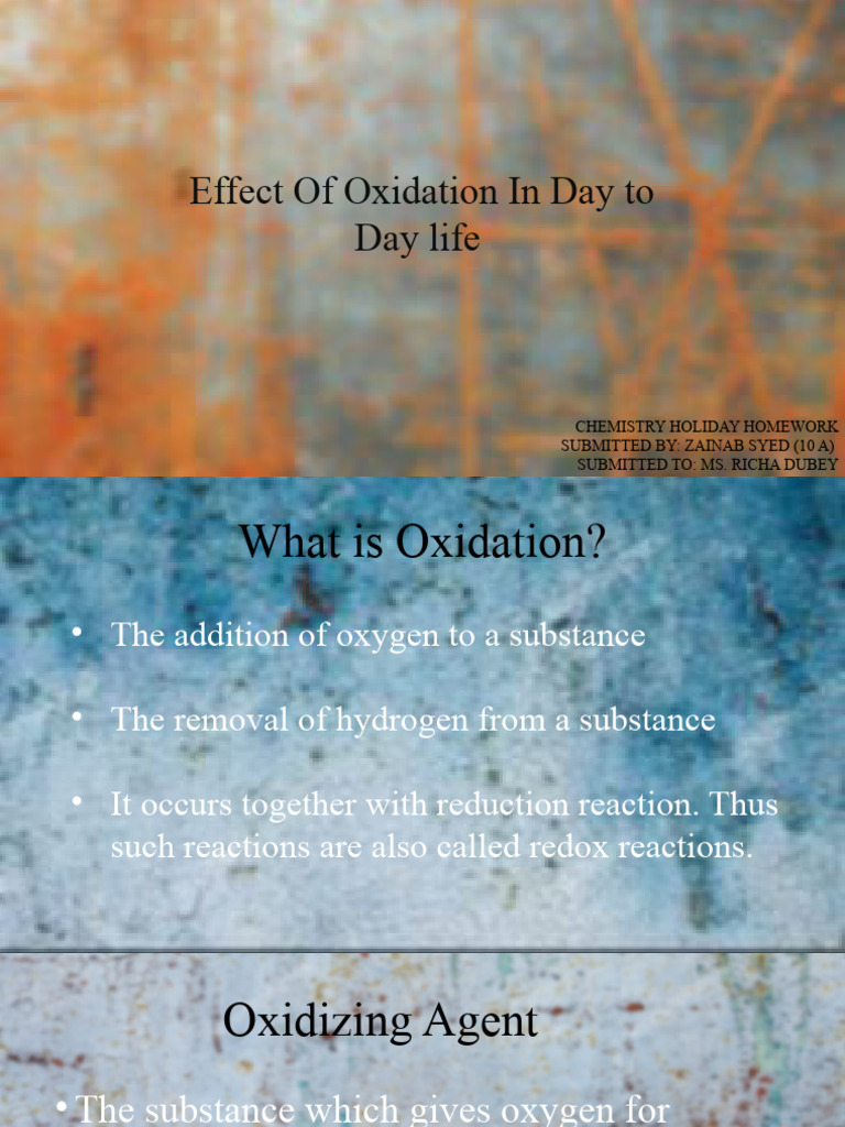 Chemistry Holiday Homework | PDF | Redox | Rust