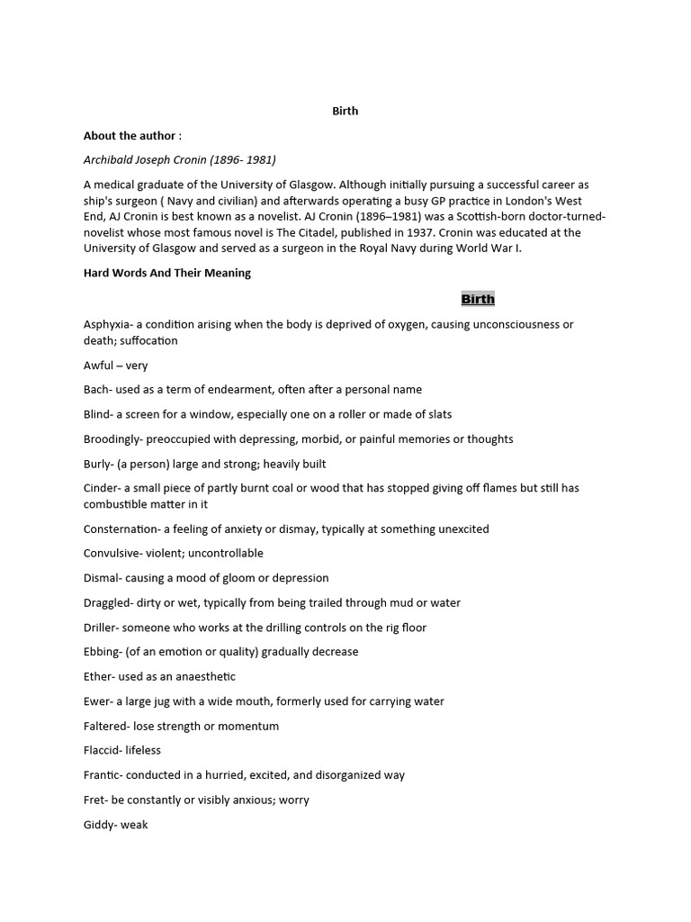 Birth Notes | PDF | Knowledge | Experience