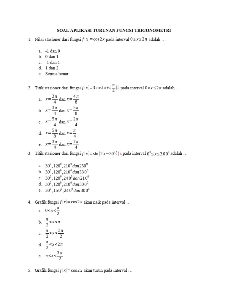 (10 Butir Soal) UAS XII. MIPA 5 (Elya) | PDF