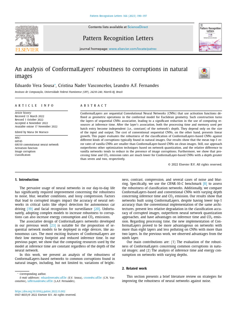 An Analysis Of Conformallayers Robustness To Corruptions In Natural Images Pdf Tensor
