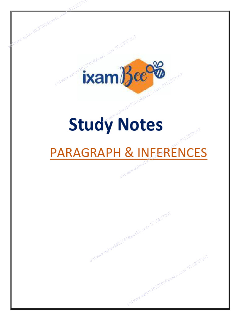 Notes on Paragraph and Inference | PDF | Inference | Truth