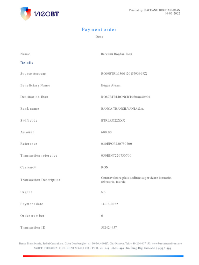 Payment Order: Details | PDF | Business Law | Business