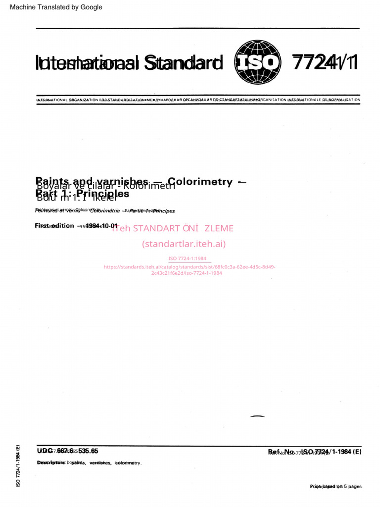 Iso 7724 1 1984 | PDF