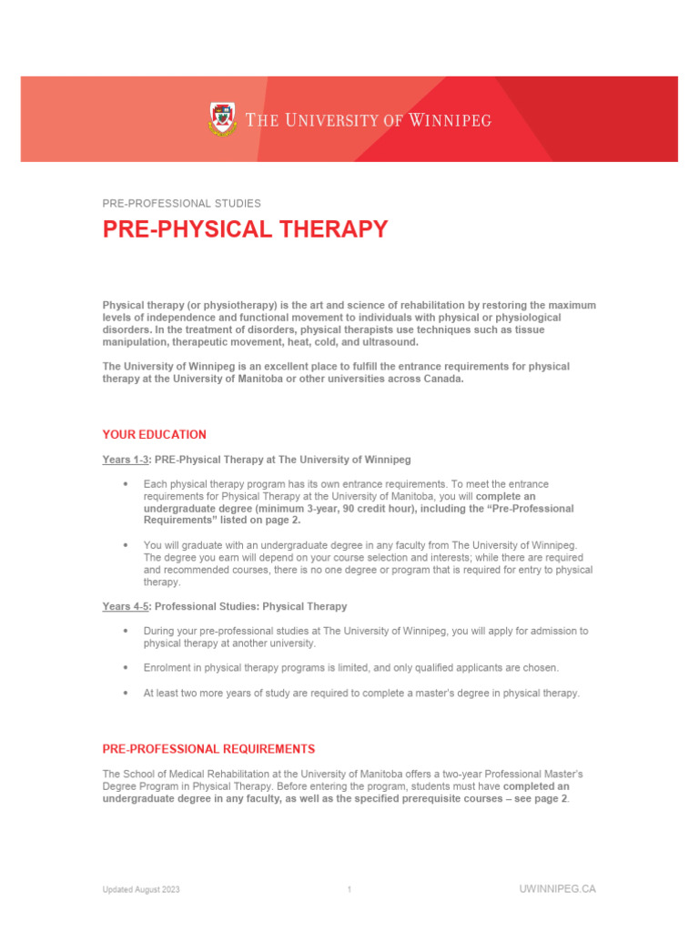 Factsheet Pre Physical Therapy | PDF | Physical Therapy | Health Care