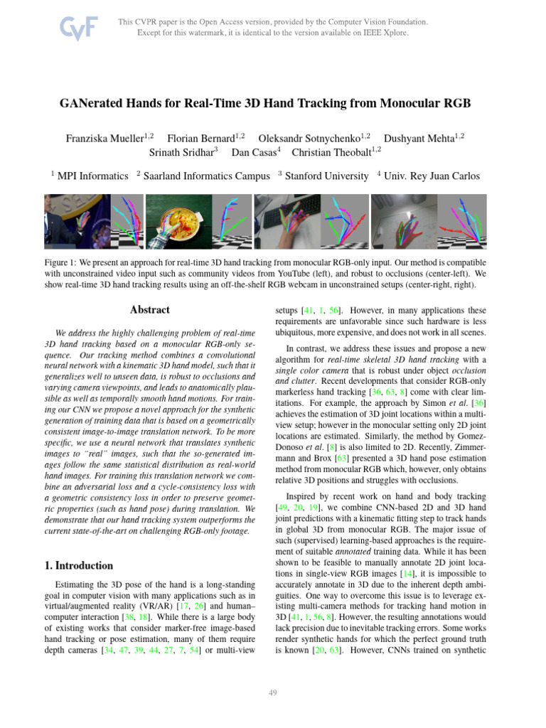 Mueller GANerated Hands For CVPR 2018 Paper | PDF | 3 D Computer Graphics | Annotation