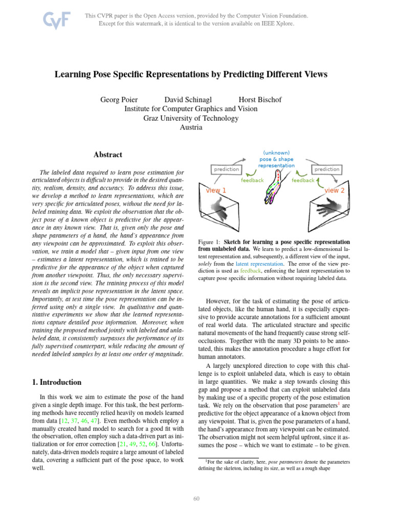 Poier Learning Pose Specific CVPR 2018 Paper | PDF | Learning | Cybernetics