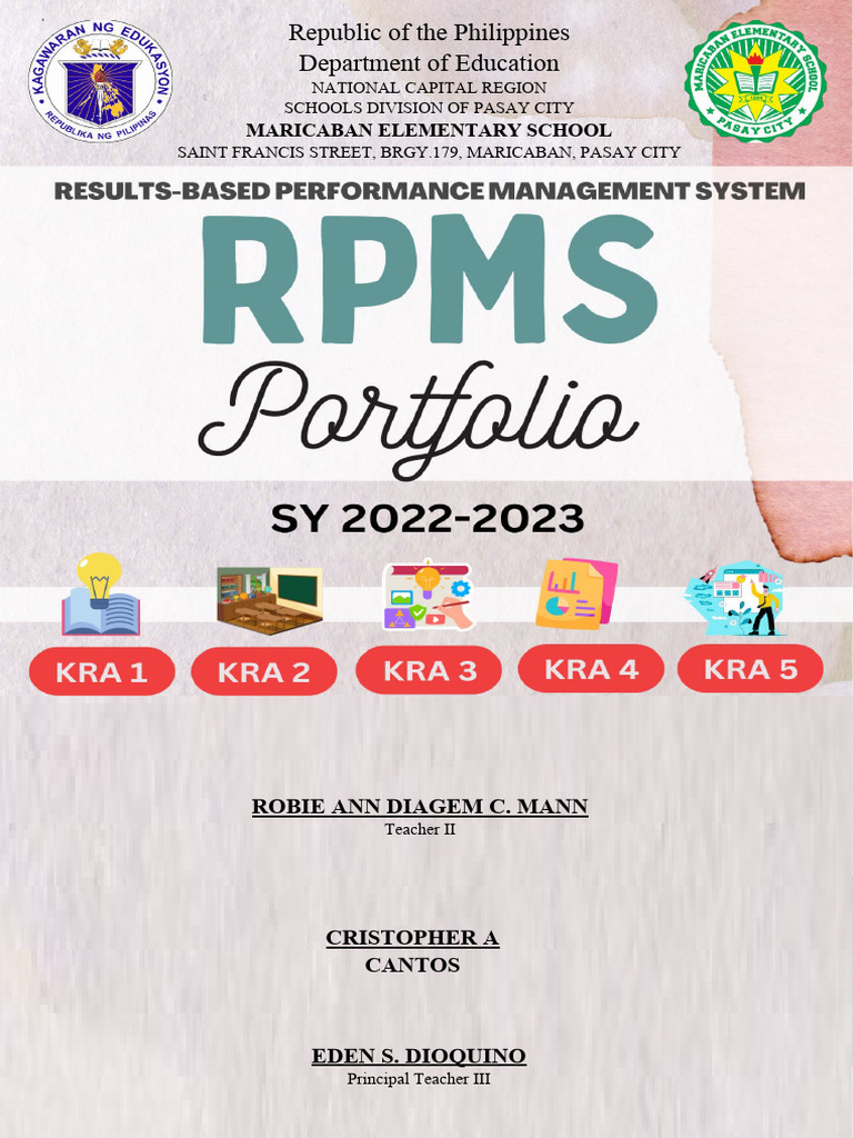 RPMS Cover Page 2022-2023 | Download Free PDF | Educational Assessment ...