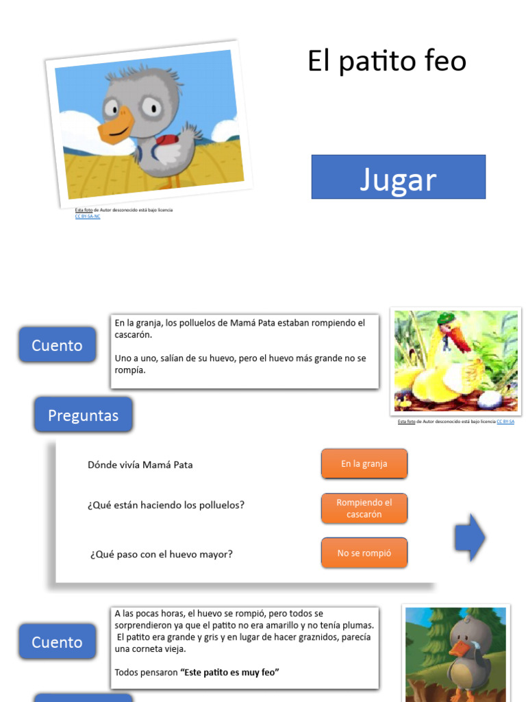 El Patito Feo: Cuento y Actividades | PDF