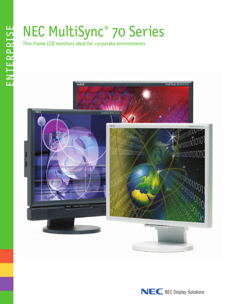 Nec Multisync 70 Series: Thin-Frame LCD Monitors Ideal For Corporate ...