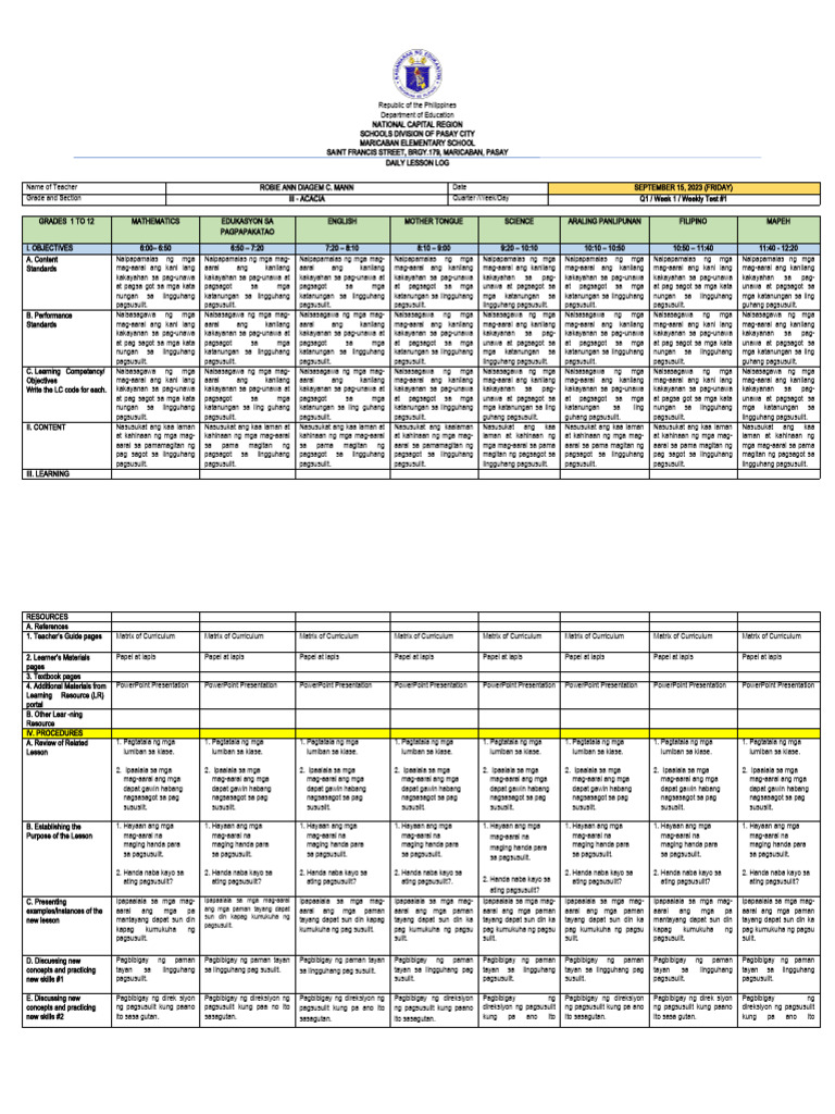 Weekly Test DLL | PDF